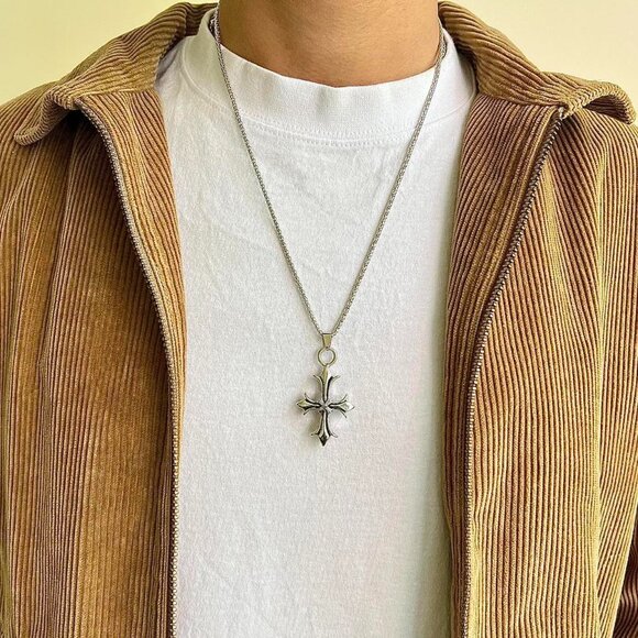 Accessories | Y2k 200s Vintage Style Heavy Metal Punk Gothic Emo Cross ...